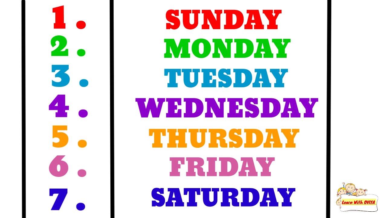 Learn to Write Days of the Week | Seven Days of the Week with Spelling ...