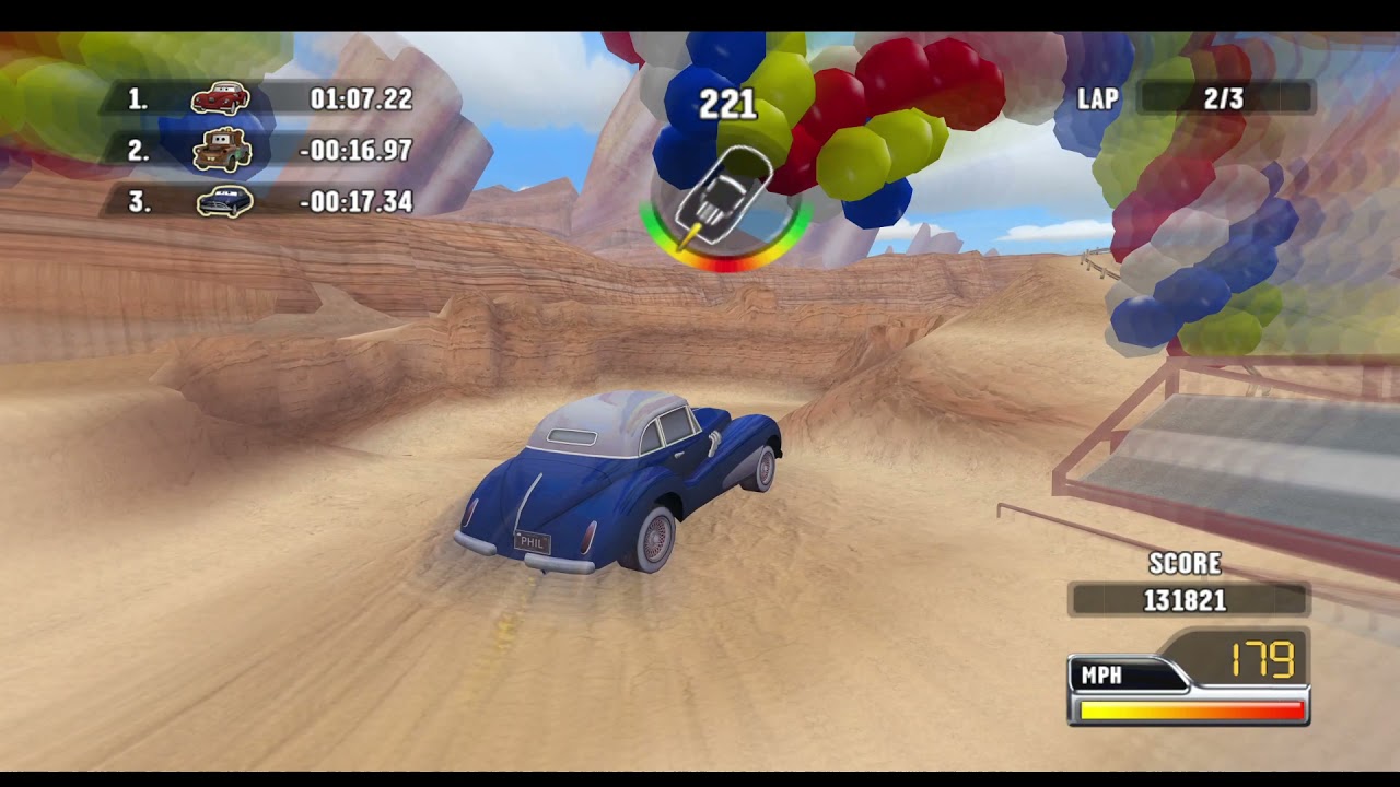 Cars: Race-O-Rama (Wii) - Philip on Radiator Springs Circuit - YouTube