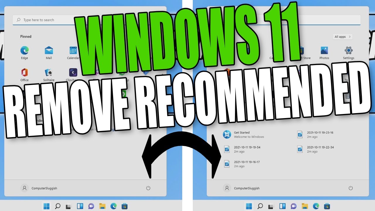 Windows 11 Remove Recommended Items In Start Menu - YouTube