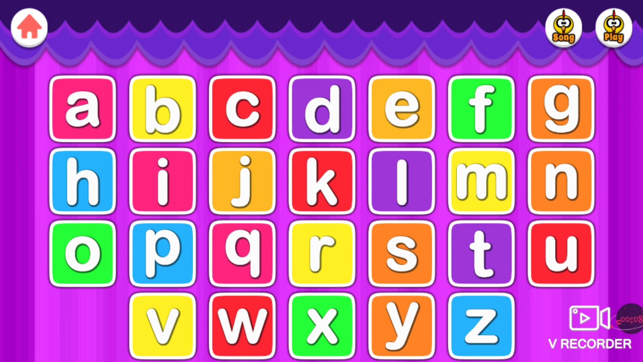 Kids play zone small letters a to z with quiz - YouTube