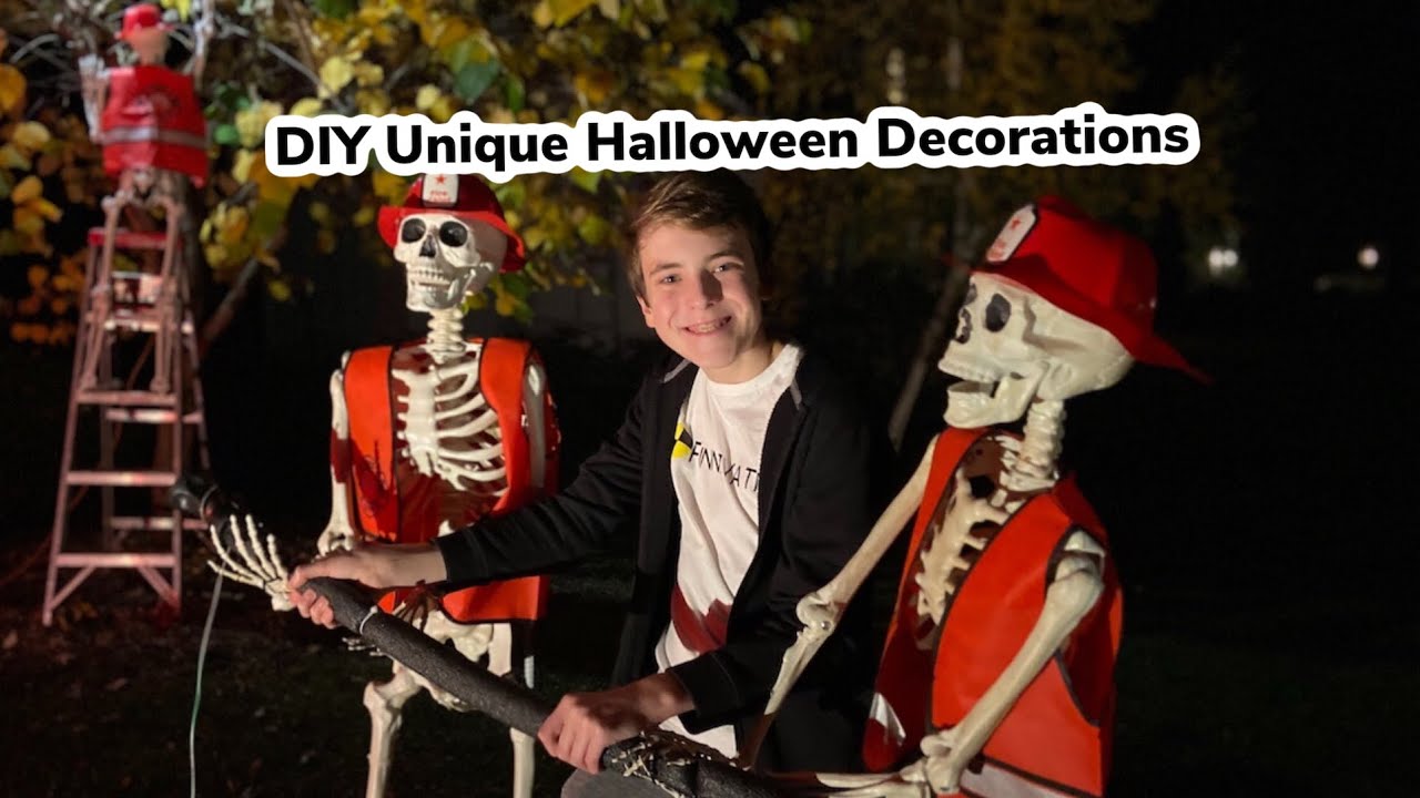 Skeleton Firefighter Halloween decorations! - YouTube