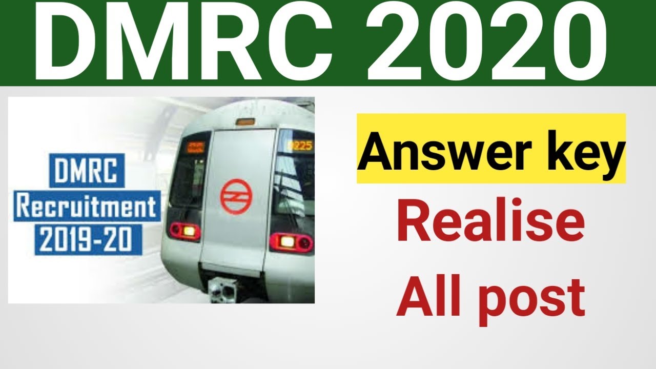 DMRC Answer key/DMRC Answer key 2020/DMRC release Answer key of all ...