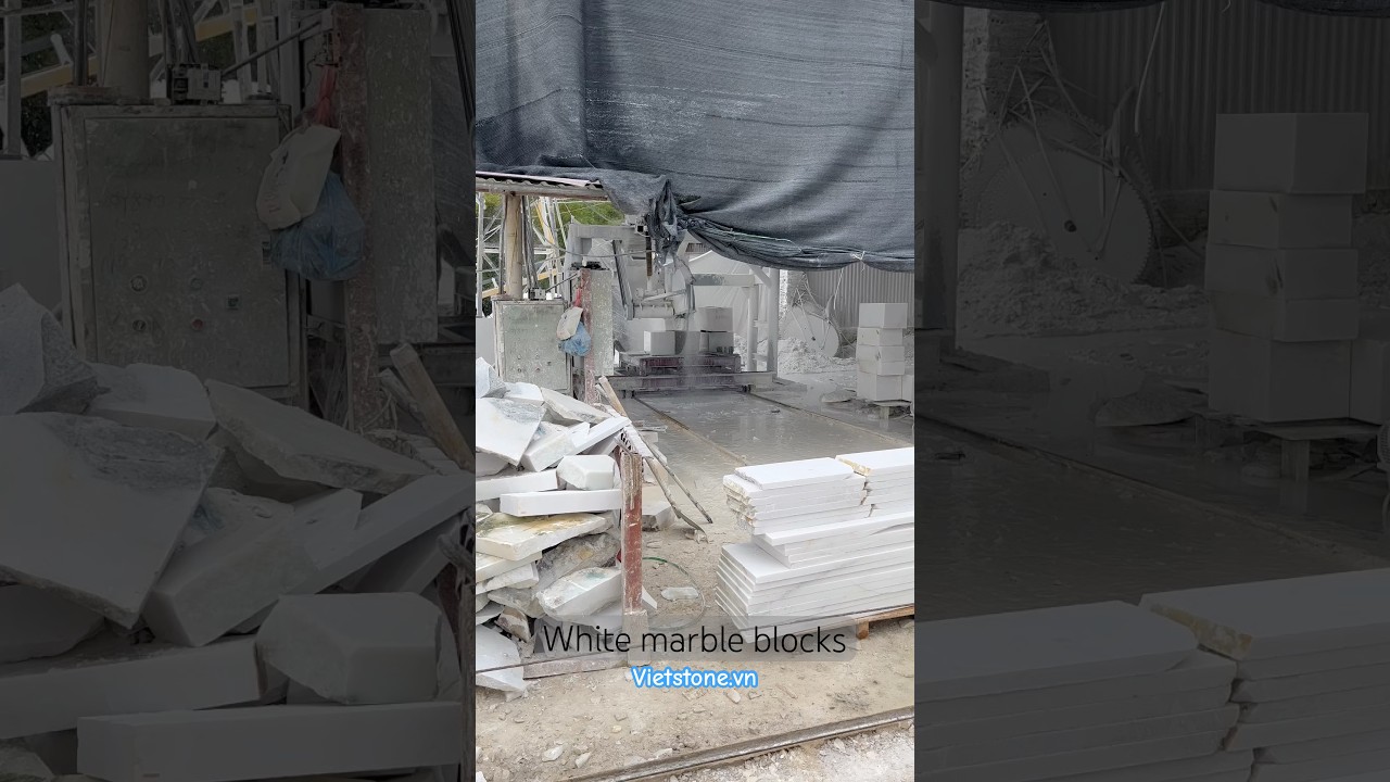 Small marble blocks cutting at the factory. #marble #blocks # ...