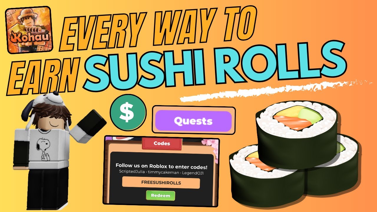 EVERY WAY to get SUSHI ROLLS in Kohau Hibachi | Roblox - YouTube