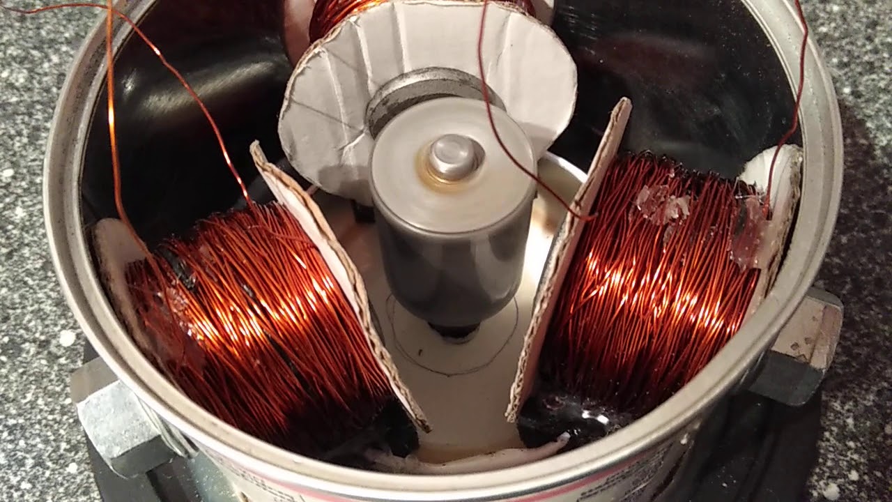 3 Phasen Drehstrommotor Modell 12V in Induktionsbauweise Aufbau - YouTube