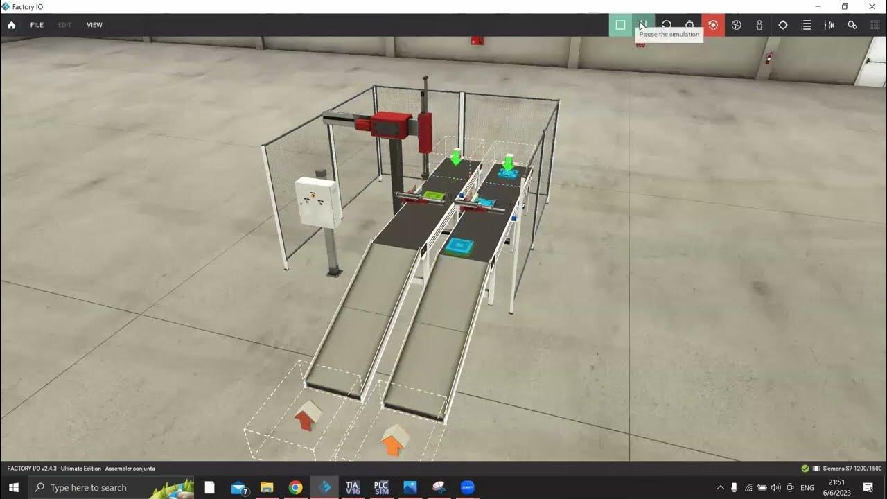 Configuración y simulación de "Assembler" - Escena de Factory I/O (Grafcet corregido) - YouTube