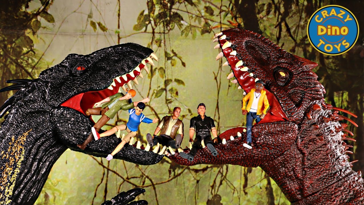 WHO CAN EAT MORE HUMANS! Super Colossal Indoraptor Dino Trackers ...