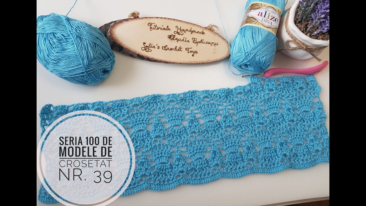 Model crosetat 39 - seria "100 de modele de crosetat" - YouTube