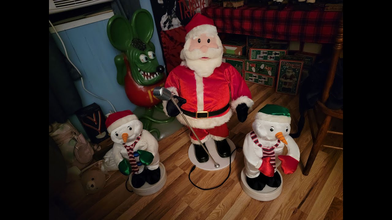 Gemmy Animated Singing Santa and Snowman - YouTube