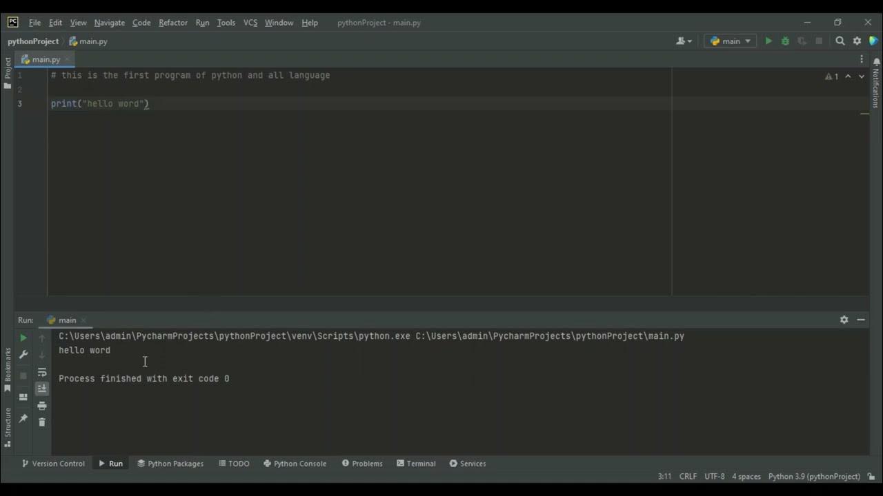 Pyhton first coding -1 - YouTube