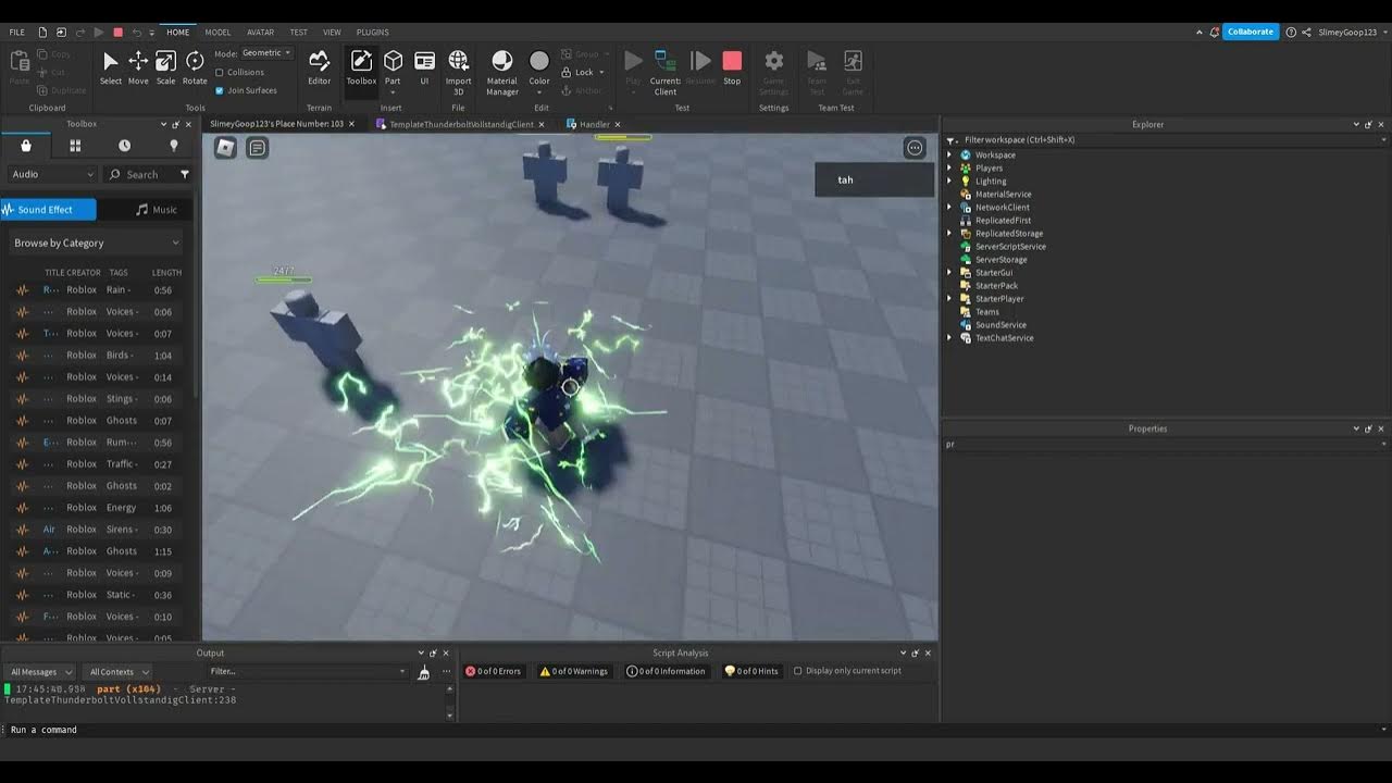 roblox commisson studio scripting lightning abilities moves effects - YouTube