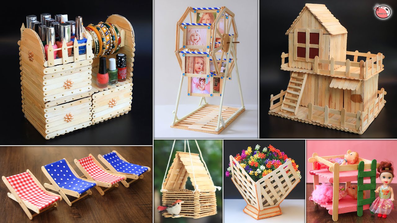 Easy DIY!!.. Art and Craft From Popsicle Stick/Candy Stick - YouTube