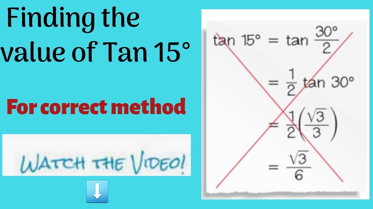 Evaluate using the half angle formula for tangent. - YouTube