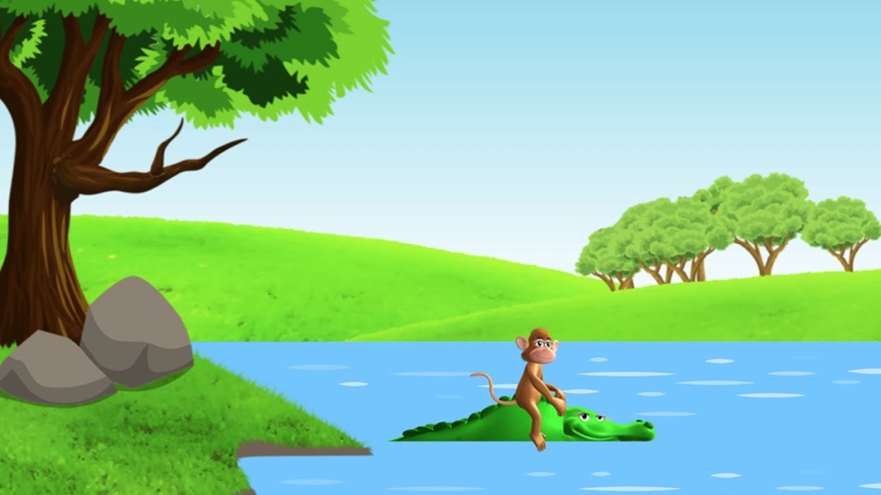 Bandar Aur Magarmach | बंदर और मगरमच्छ | Animation Moral Stories For ...
