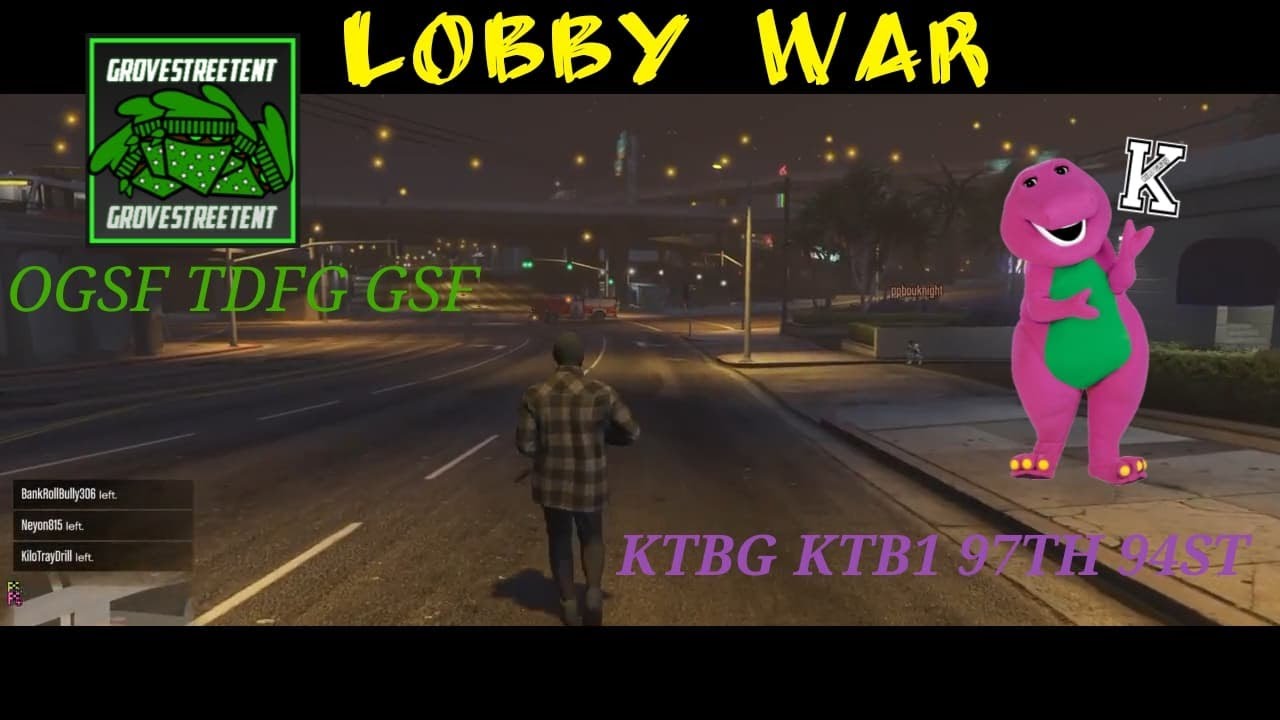 GTA Online - OGSF TDFG GsF VS KTBG KTB1 94ST 97TH (Lobby War) - YouTube