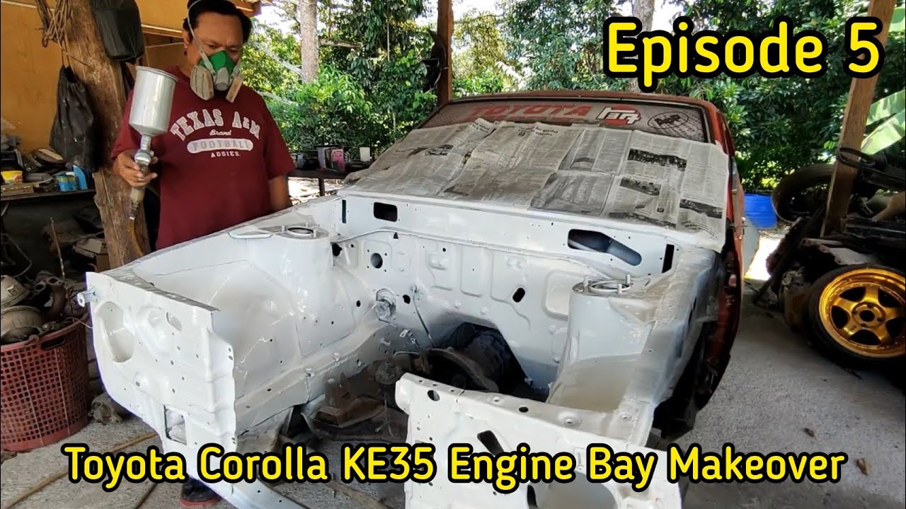 Toyota Corolla KE35 Engine Bay Makeover Episode 5 - YouTube