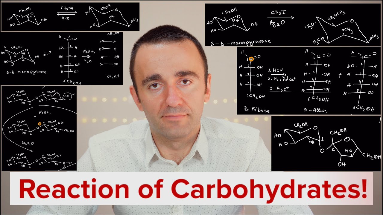Reaction of Carbohydrates, Esterification, Reduction, Oxidation, Chain ...