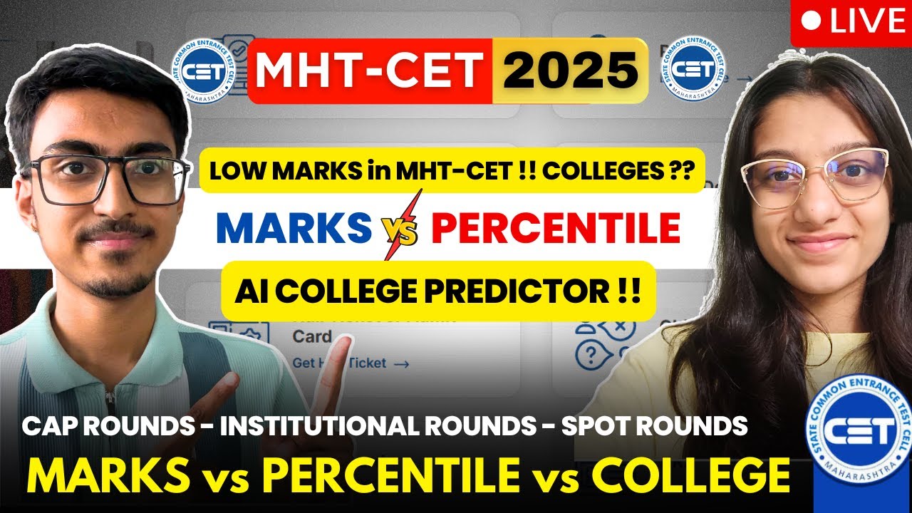 MHT-CET 2025 | Marks vs Percentile College Predictor | MHT CET 2025 ...