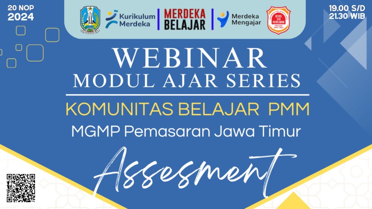 WEBINAR MODUL AJAR SERIES 3 "ASSESMENT" MGMP PEMASARAN PROVINSI JAWA TIMUR - YouTube
