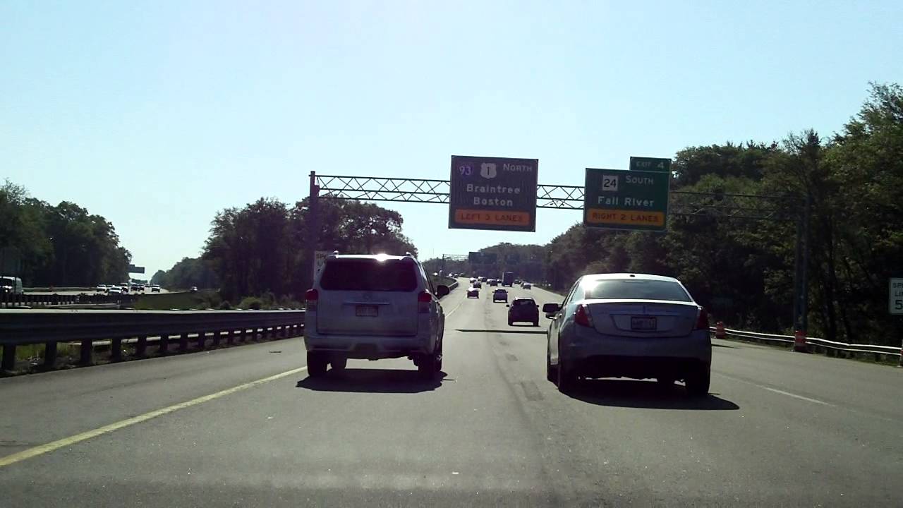Yankee Division Highway (Interstate 93/MA 128 Exits 1 to 7) northbound ...