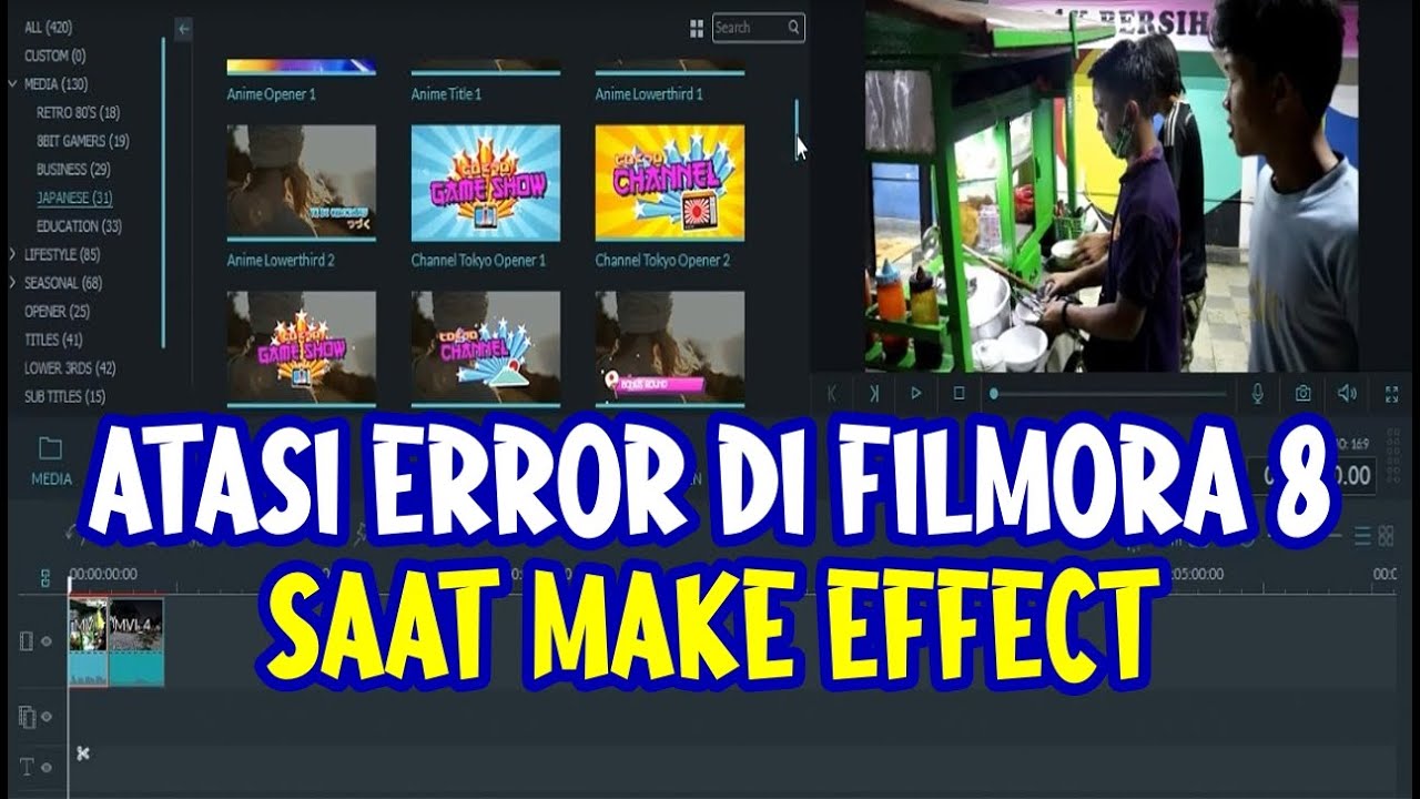 CARA MENGATASI ERROR DI WONDERSHARE FILMORA 8 [SAAT MENGGUNAKAN EFECT ...