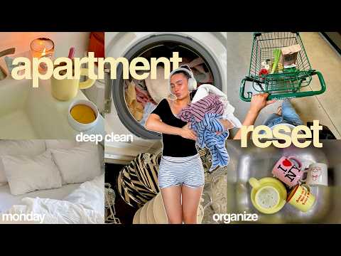 WHOLE APARTMENT RESET | deep cleaning, organizing + getting everything done!