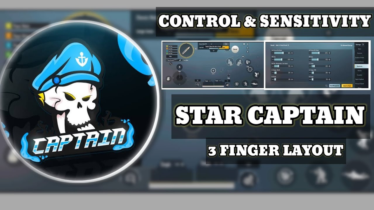 STAR CAPTAIN CONTROL CODE AND SENSITIVITY CODE BGMI 3 FINGER LAYOUT ...