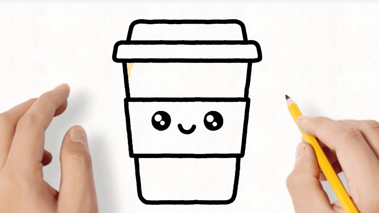 How To Draw A Cute Coffee - YouTube