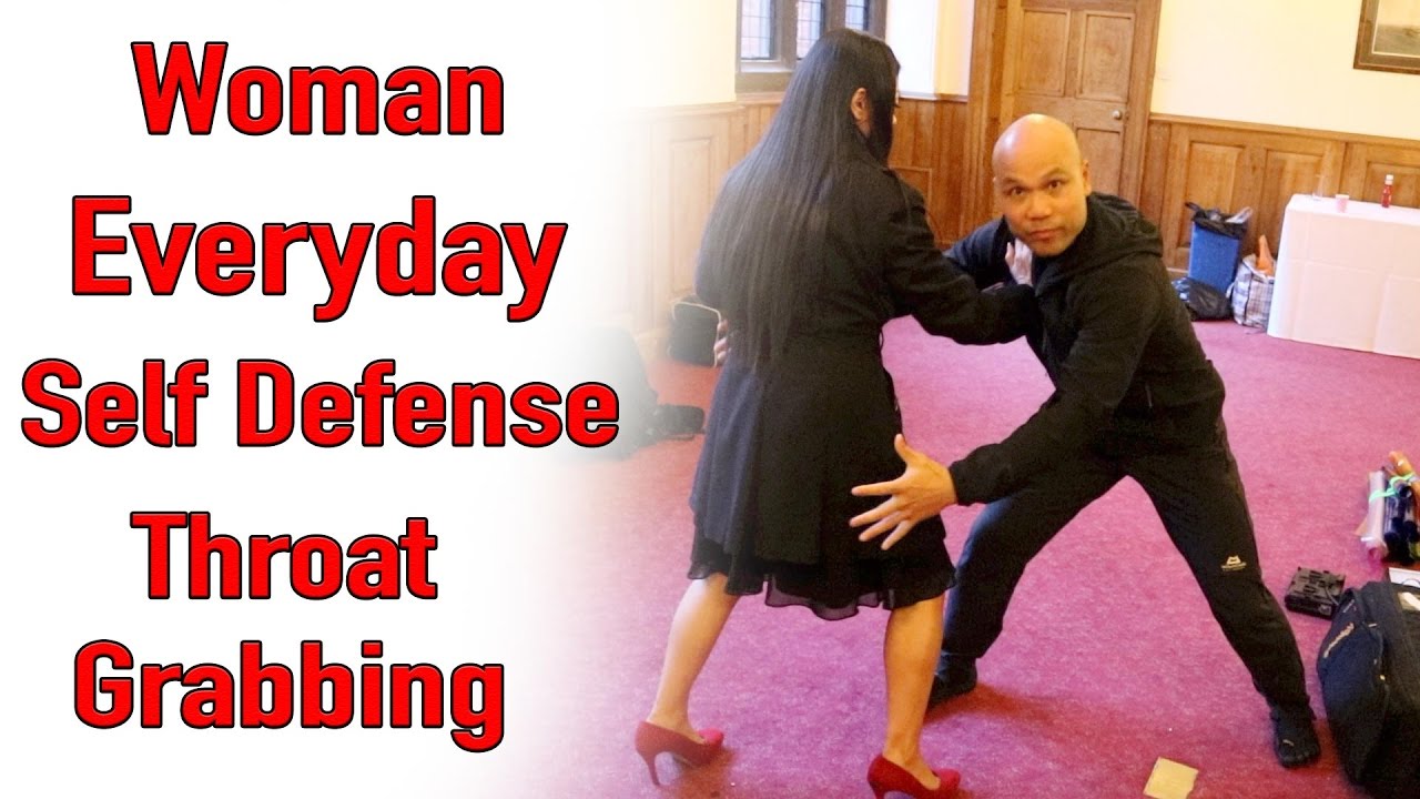Woman Everyday Self Defense - Throat Grabbing - YouTube