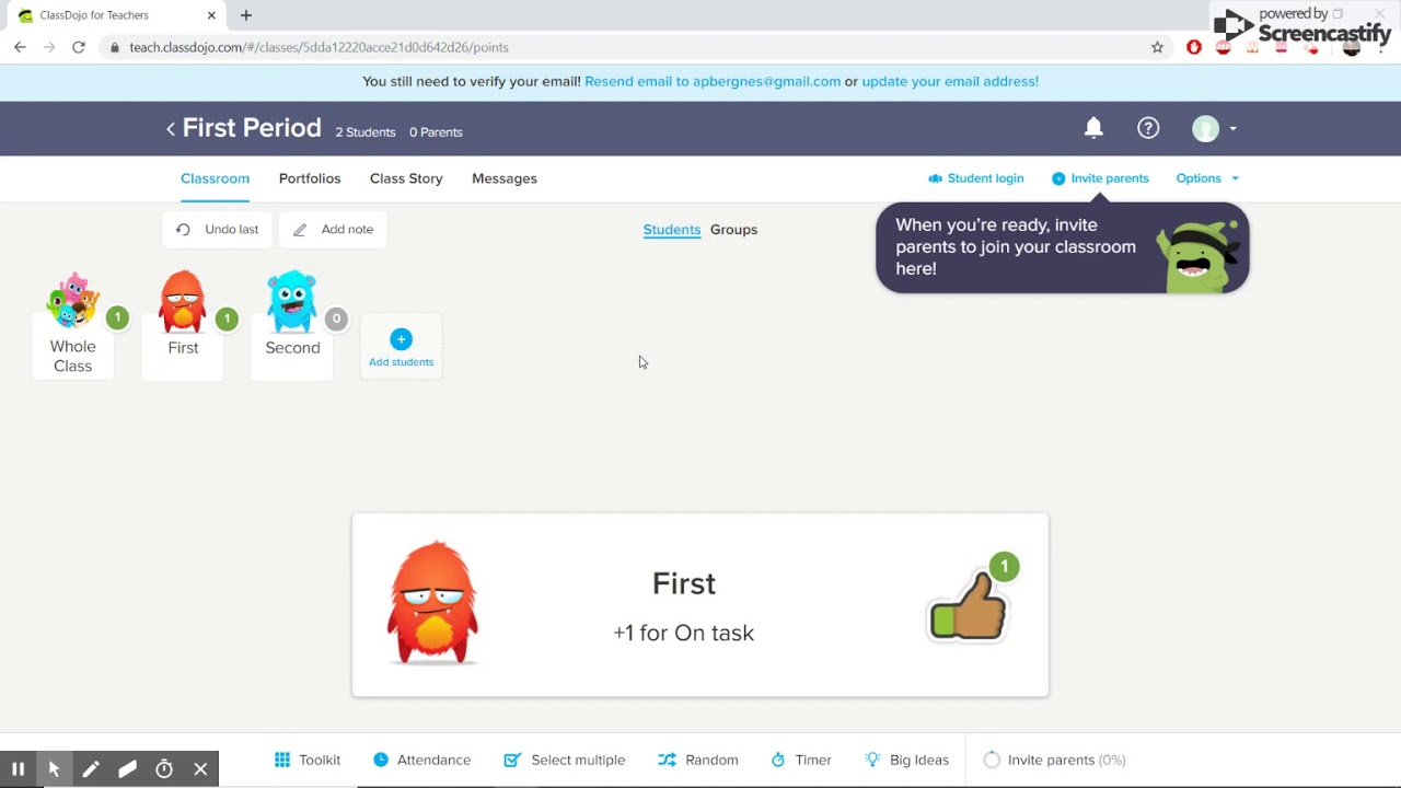 Class Dojo Screencast - YouTube
