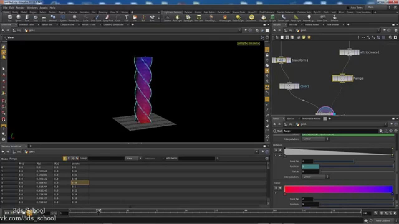 Houdini(на русском) Use ramp parameters - YouTube