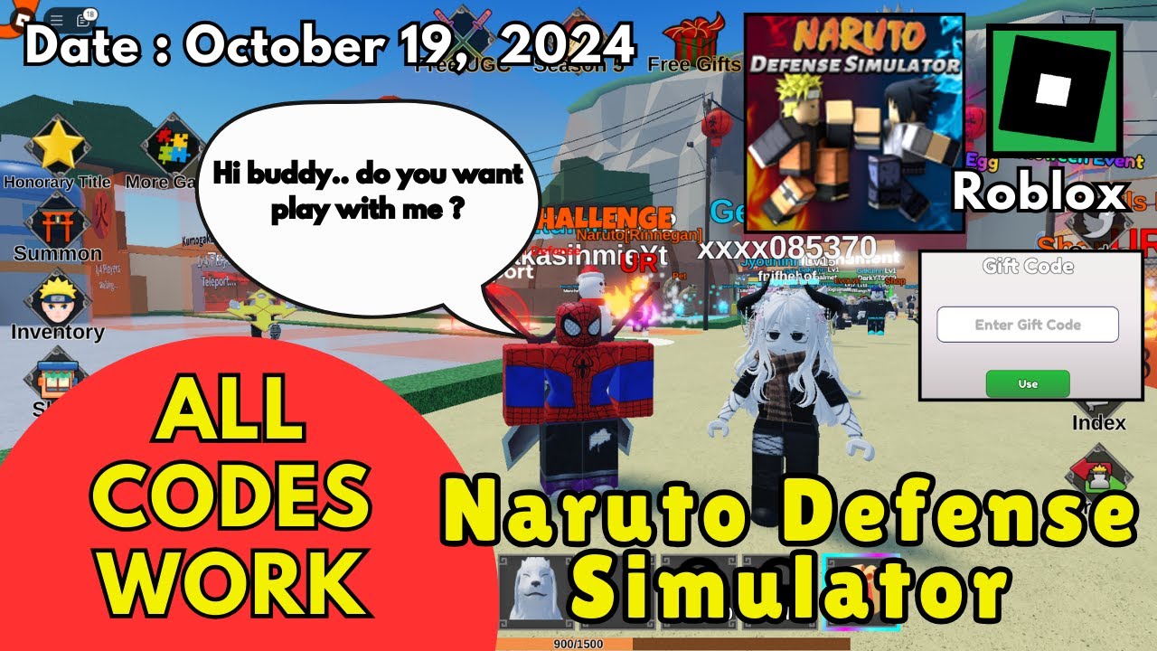 *All Codes Work* Naruto Defense Simulator Roblox, October 19, 2024 ...