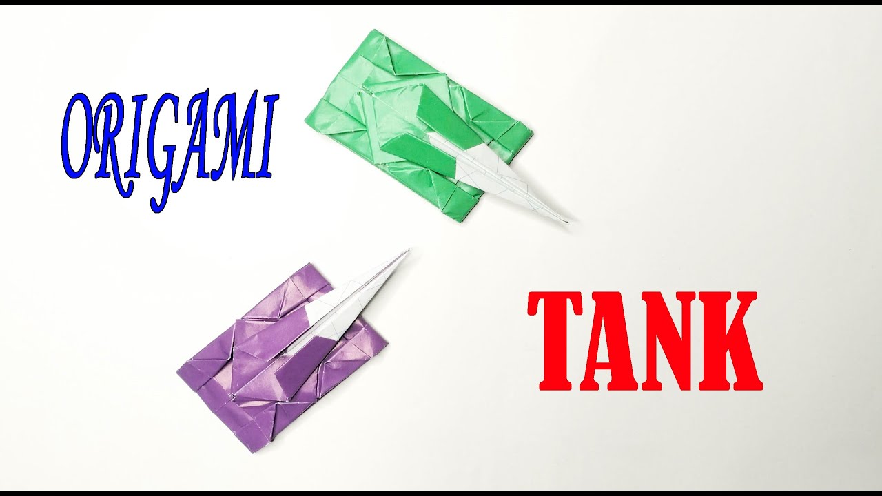 How to make a paper TANK without glue - Origami tank tutorial - YouTube