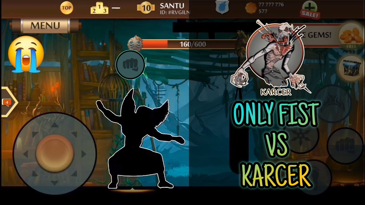 This Challenge Made Me Cry😭| Shadow Fight 2 Only fist vs Karcer|Sf2 ...