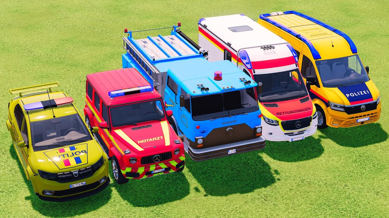 TRANSPORTING POLICE CARS, FIRE DEPARTMENT, AMBULANCE VEHICLES WITH ...