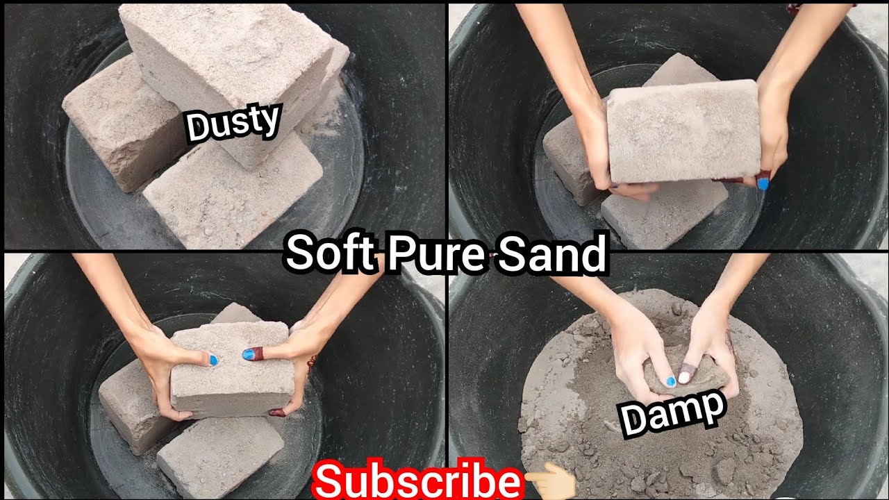 ASMR:Pure Sand blocks shapes dry Crumbling in tub. Dedicated to @ASASMR ...
