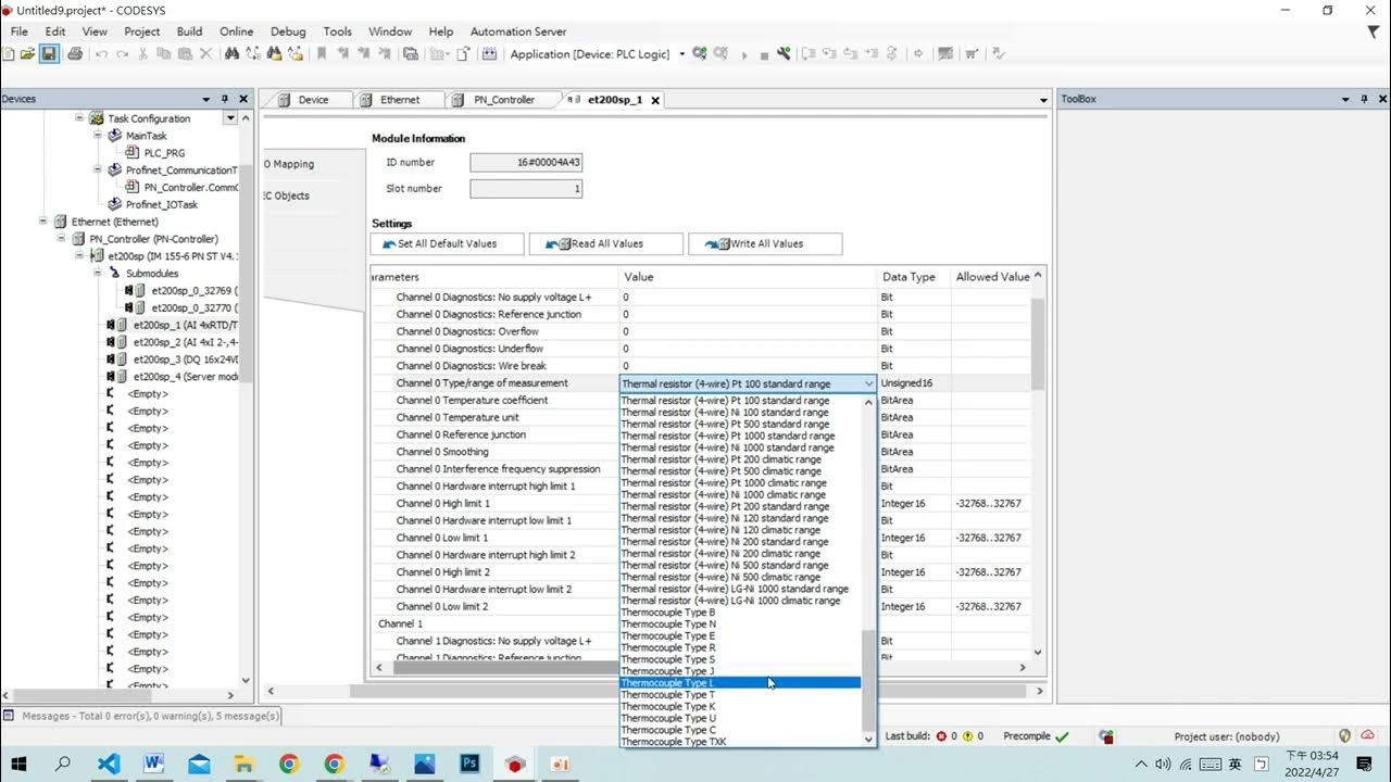 CODESYS PC Based 自動化控制平台 連線西門子PROFINET ET200SP AI RTD溫度模組教學配置 - YouTube