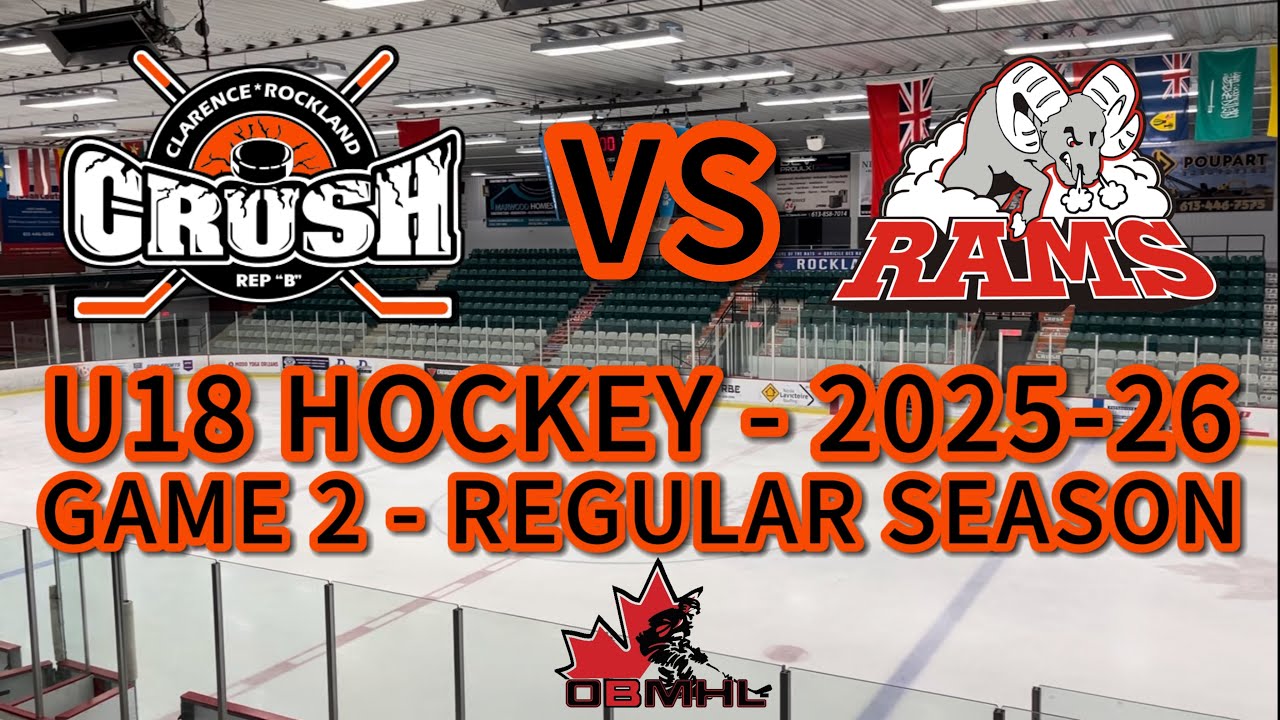 GAME 2: U18 Crush Vs Stittsville Black - OBMHL Regular Season Oct 18 ...