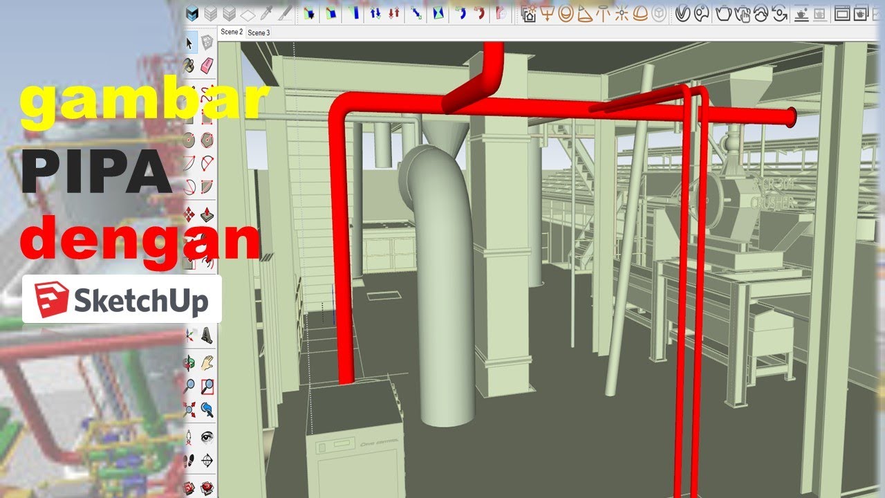 Cara Mudah Membuat Gambar PIPA dengan #SketchUp - YouTube