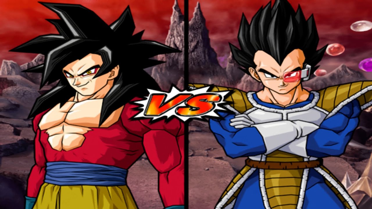 GOKU (SUPER SAIYAN 4) VS VEGETA (SCOUTER) Color 1 Dragon Ball Z ...