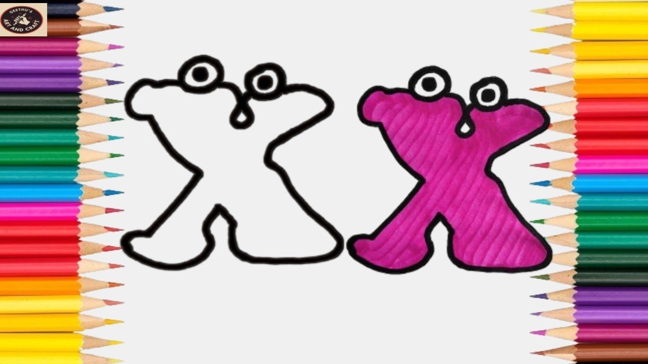 How To Draw Alpabetletter X||Letter X Easy Drawing Colouring for kids ...