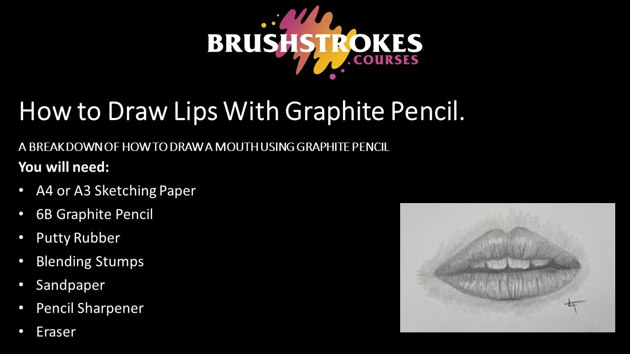 How to Draw a Mouth & Lips Using Graphite Pencil - YouTube