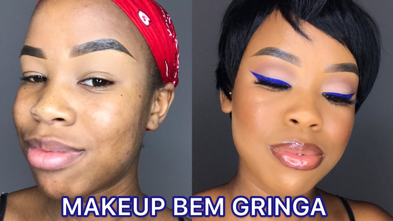 MAQUIAGEM GRINGA EM PELE NEGRA 💙|Por Samyra Priscila - YouTube
