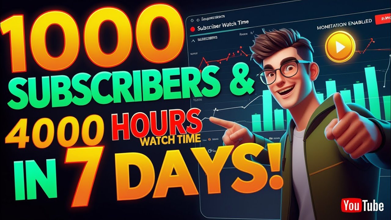 Get 1000 Subscribers & 4000 Watch Hours in JUST 7 Days! (Fast YouTube Monetization Guide) - YouTube