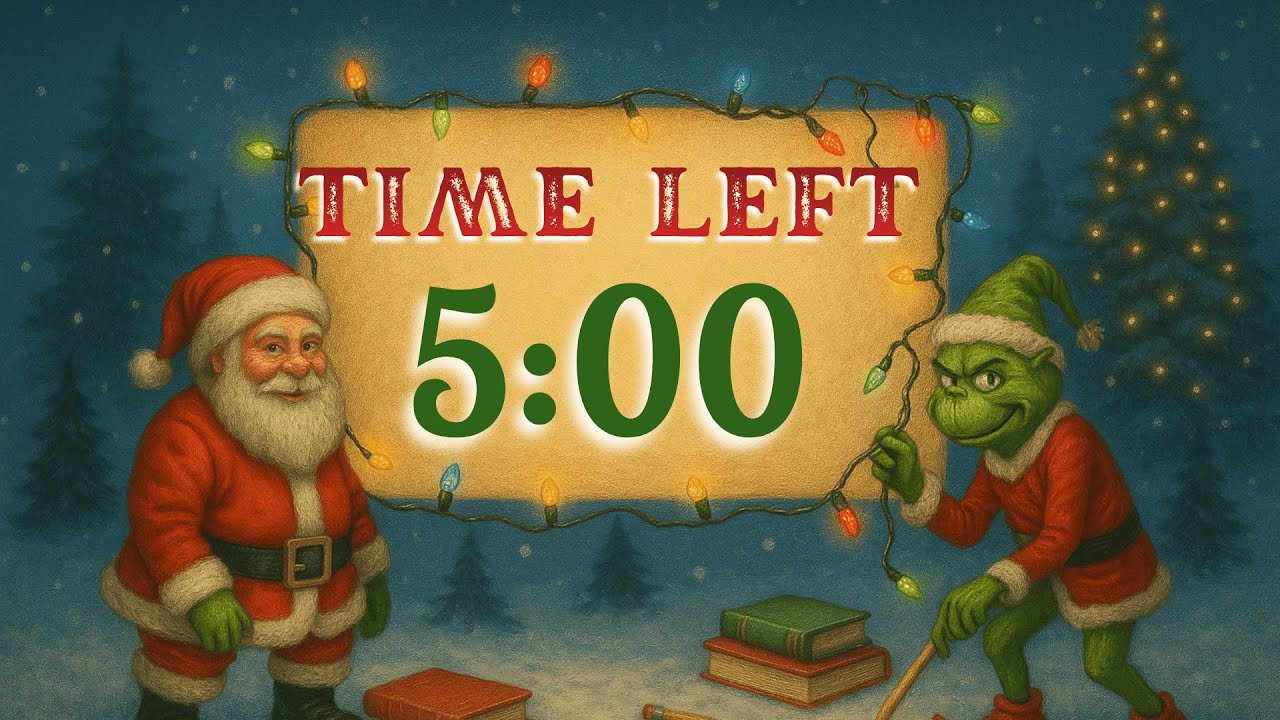 5 Minute Christmas Timer 🎄| Santa & Grinch Inspired Countdown - YouTube