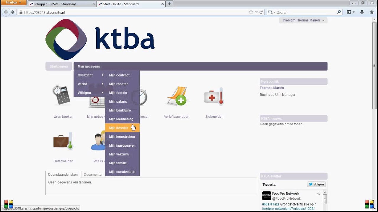 KTBA AFAS InSite - Mijn gegevens - YouTube