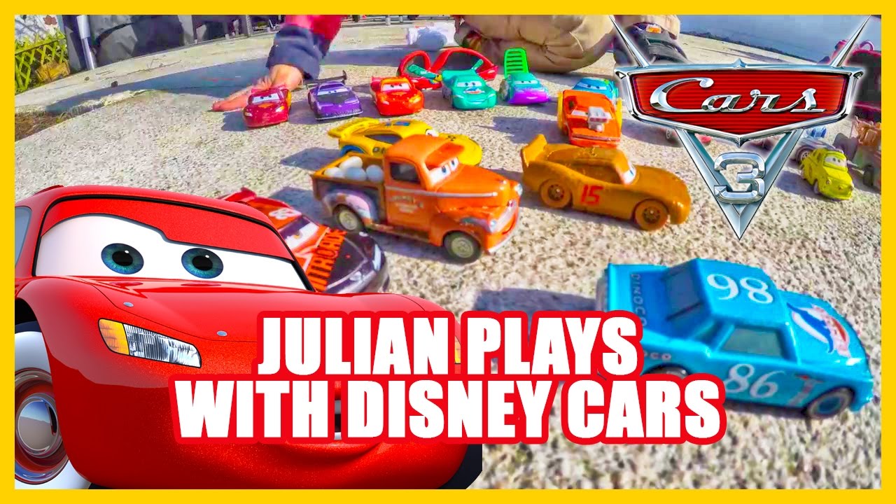 Cars3 Julian plays in the sun on his terrace with disney cars - YouTube