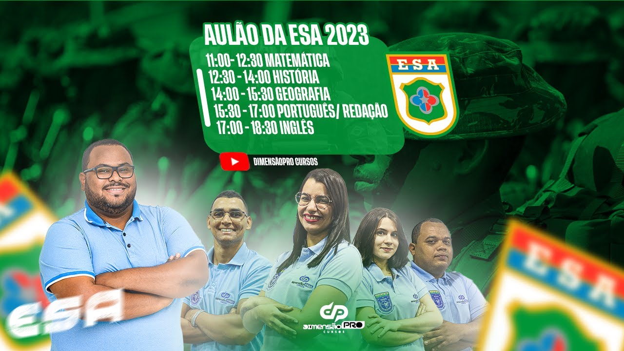 Super Aulão Online para prova do Concurso da ESA (Escola de Sargentos ...