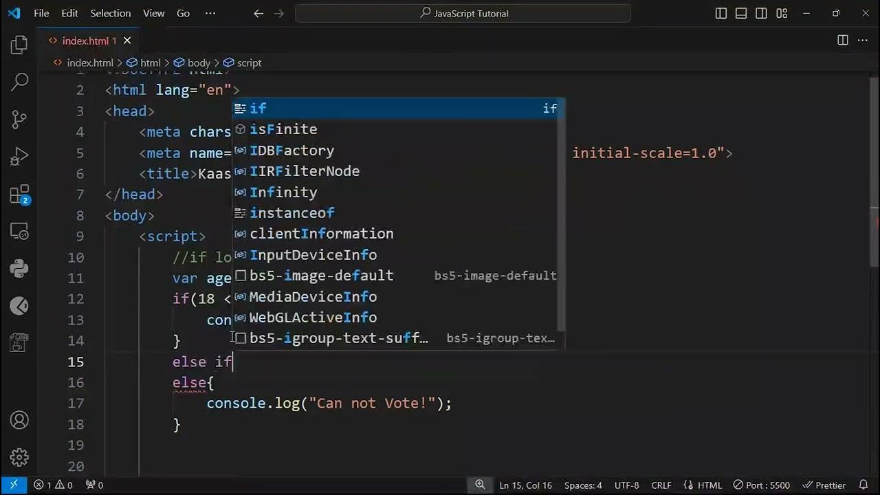#4 JavaScript If Loop | Kaashiv Infotech Reviews #kaashivinfotech #kaashiv - YouTube