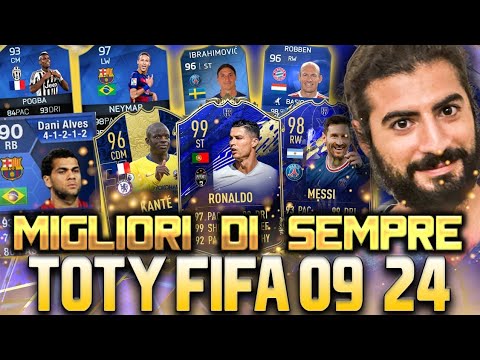 GODIAMOCI TUTTE LE SQUADRE DEI TOTY DA FIFA 09 A EA FC 24 - YouTube